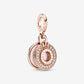 Charm pendente scintillante con pavé e O coronata - 789055C01 – Simmi ...